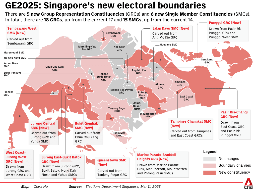 Singapore’s GE2025: The Battle for 97 Seats, Electoral Boundaries Redrawn